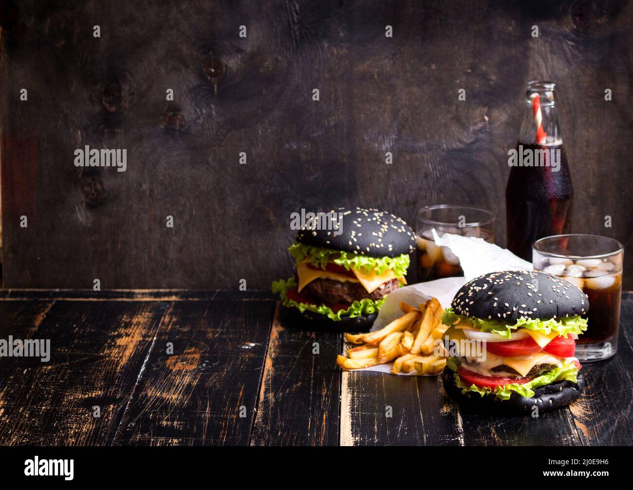 Burger set background hi-res stock photography and images - Alamy
