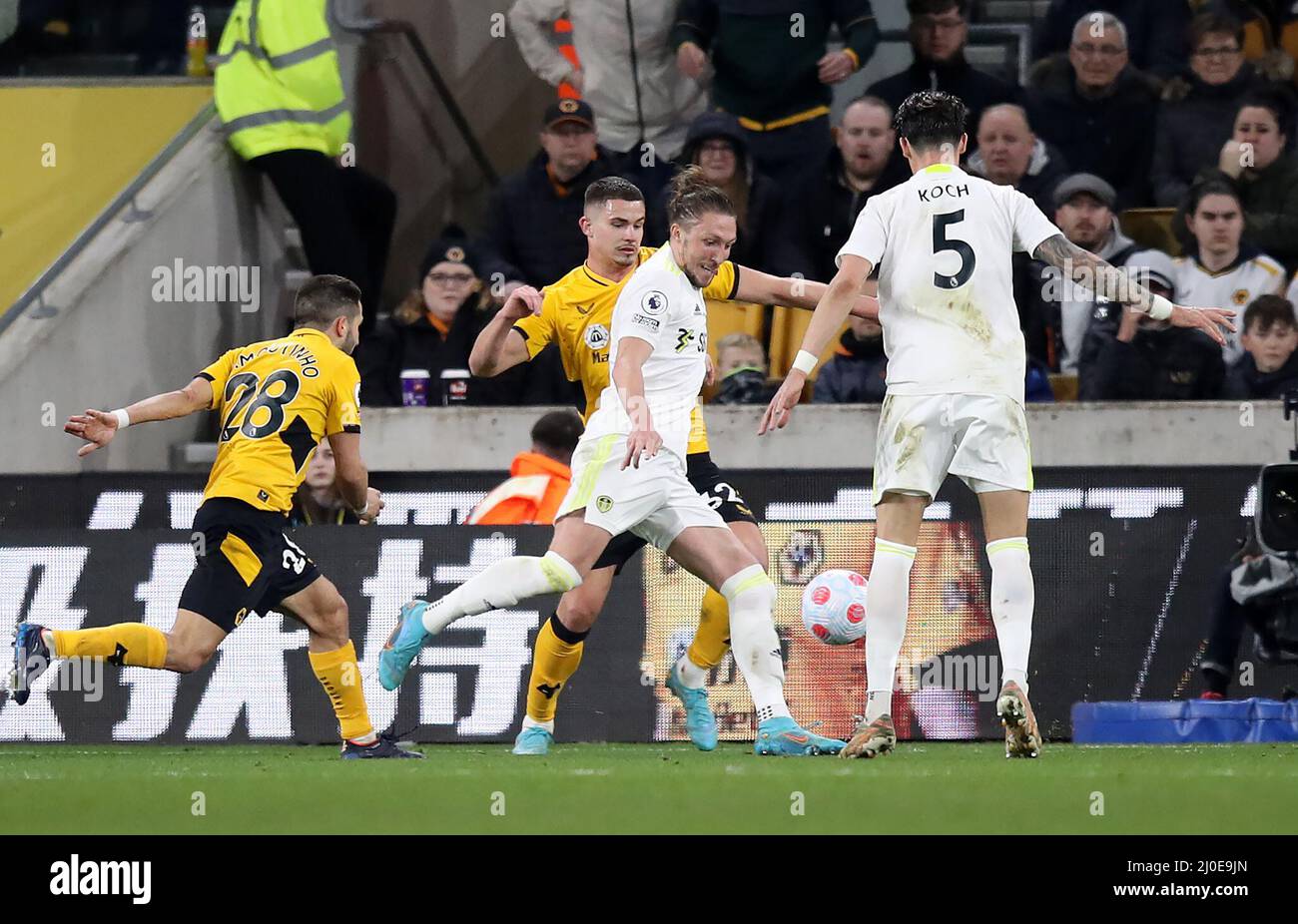 Leeds United's Luke Ayling scores their side's third goal of the game ...