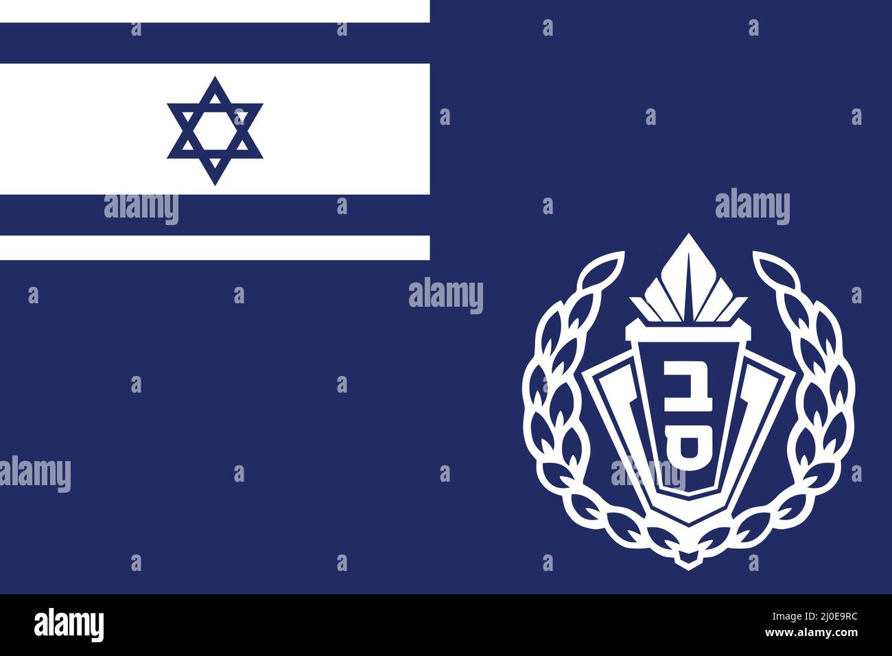 Top view of flag Prison Service Commander, Israel. Israeli patriot and ...