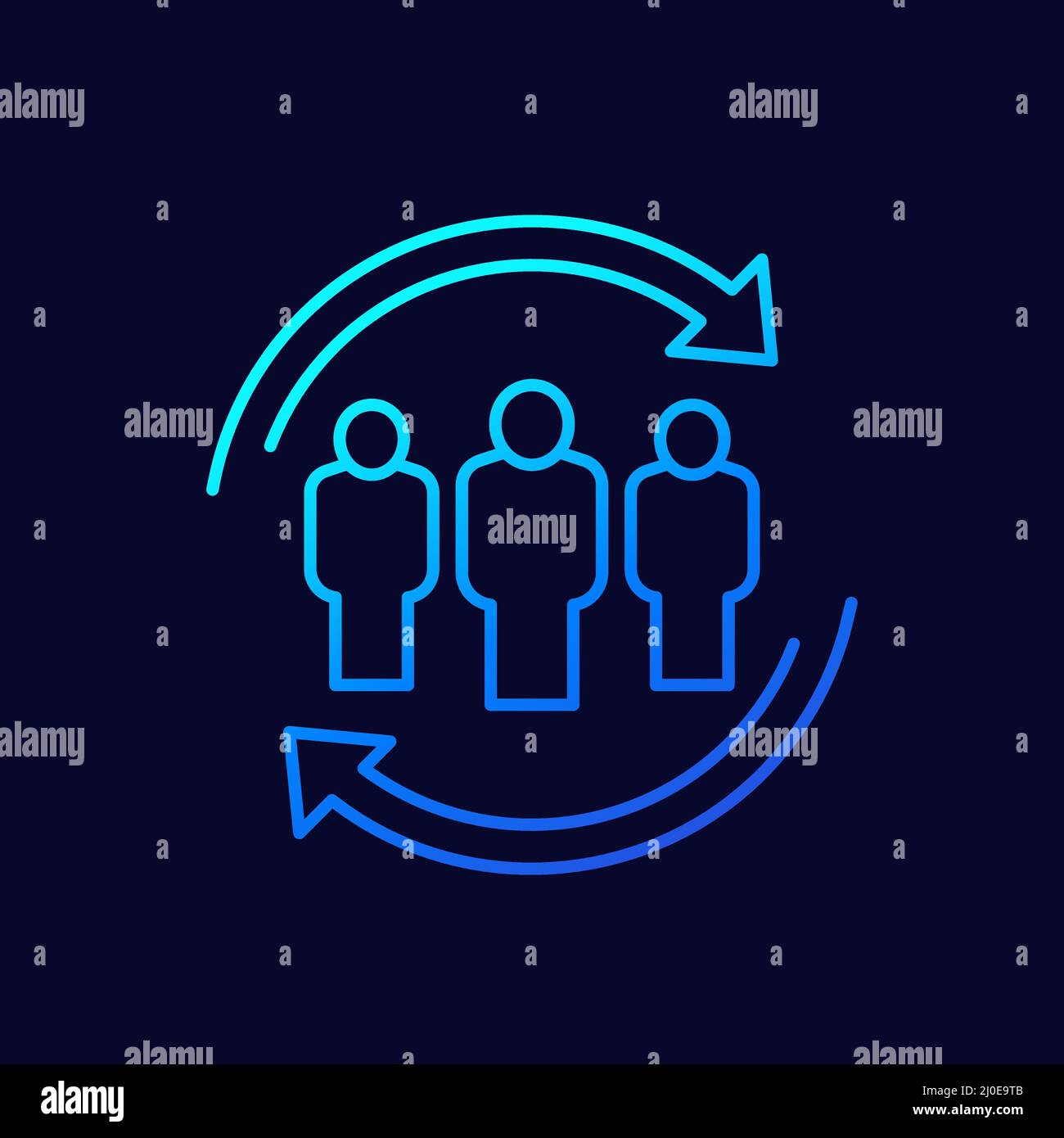 Staff rotation, hr icon, line design Stock Vector Image & Art - Alamy