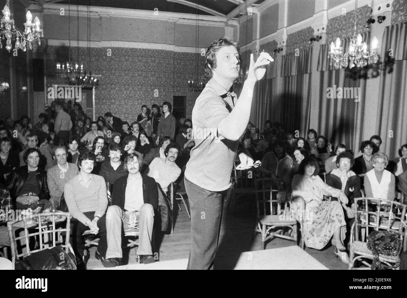 British dart player Eric Bristow, the newly crowned world champion, in ...