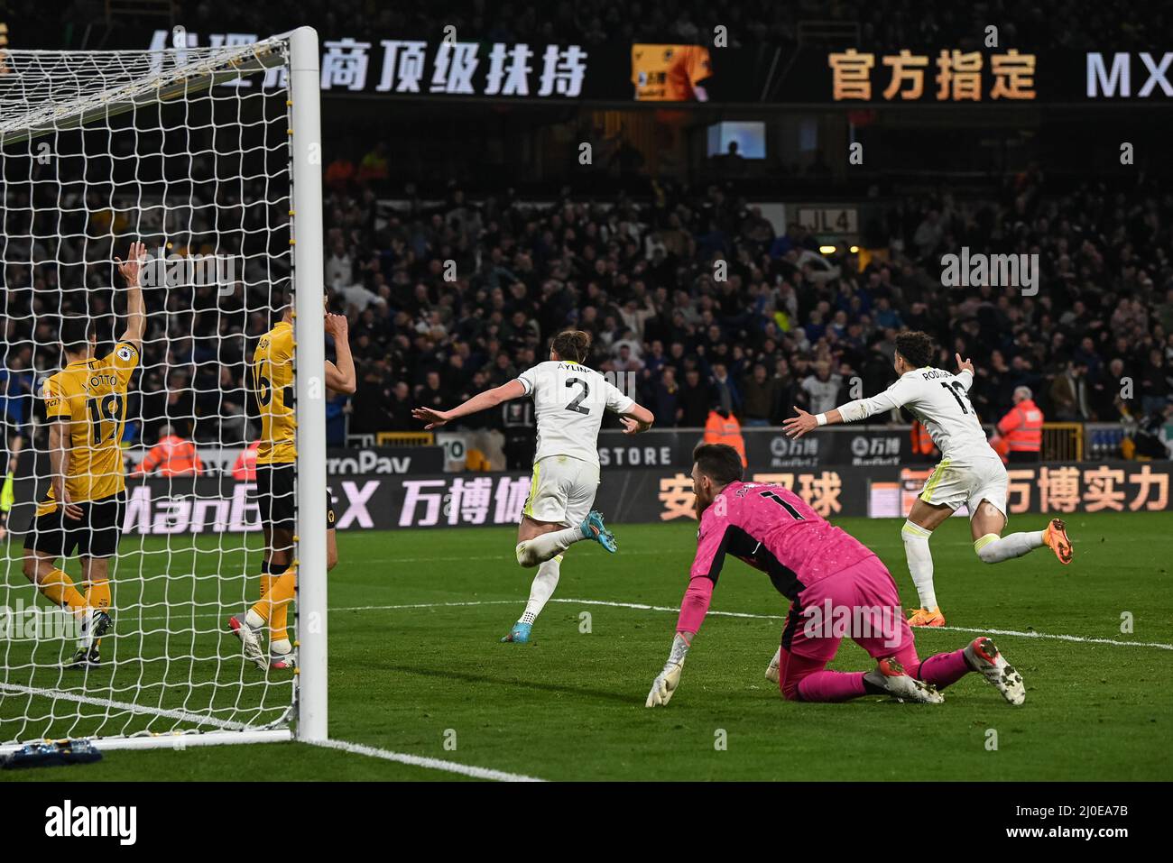 Luke Ayling #2 of Leeds United celebrates his goal to make it 2-3 Stock ...
