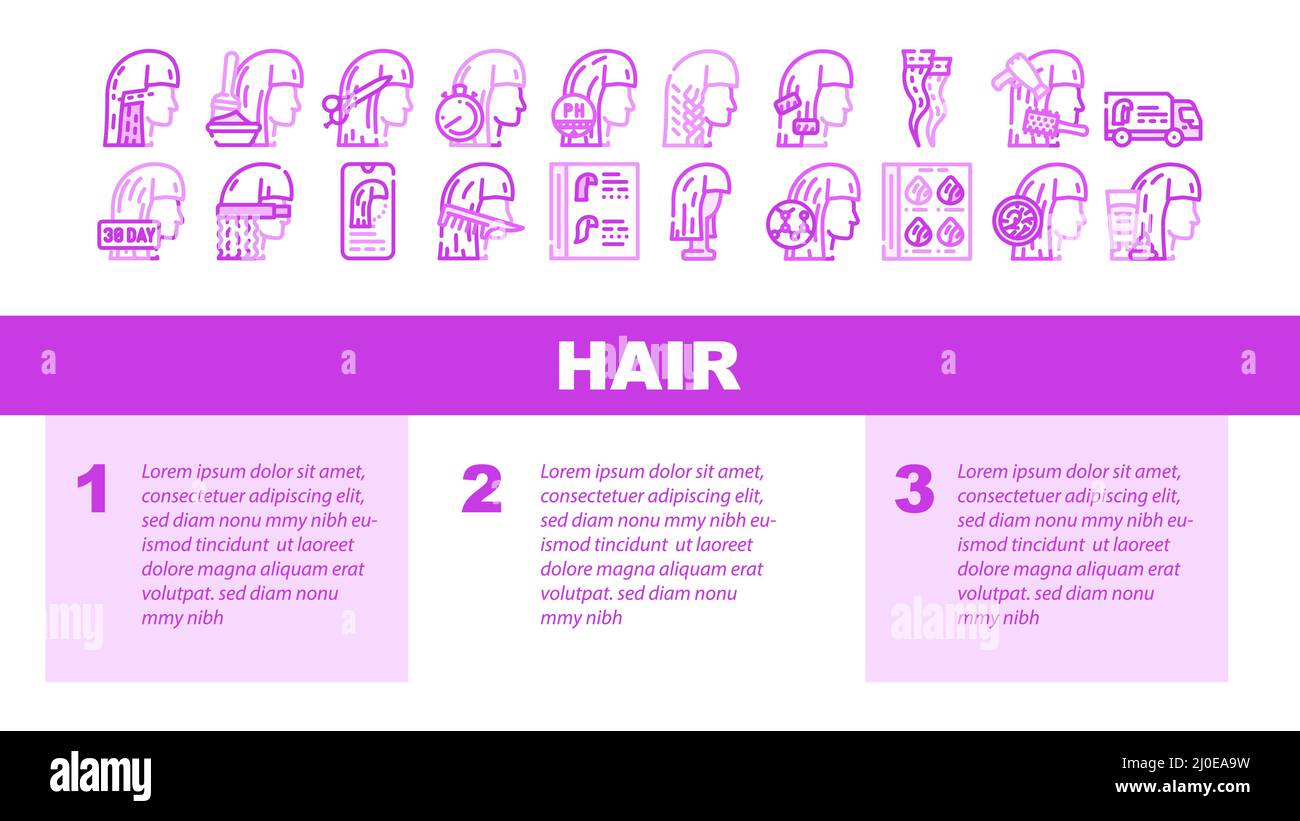 Hair Salon Hairstyle Service Landing Header Vector Stock Vector Image ...
