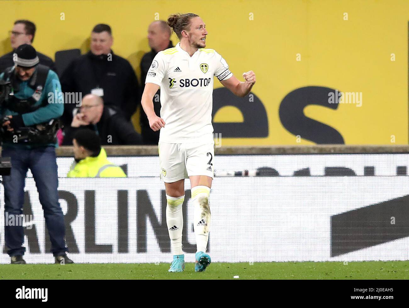 Leeds United's Luke Ayling celebrates after scoring their side's third ...