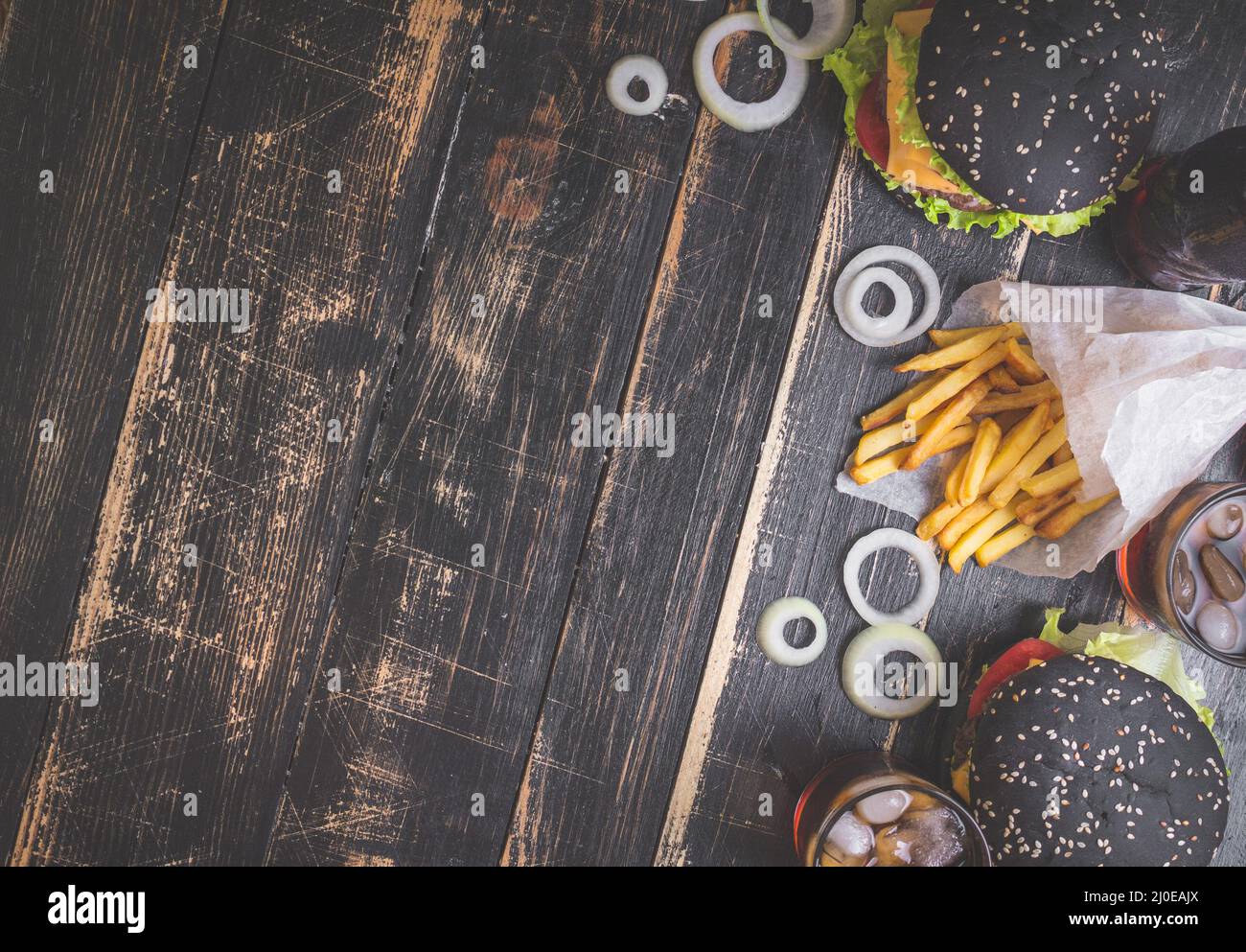Burgers set background Stock Photo - Alamy