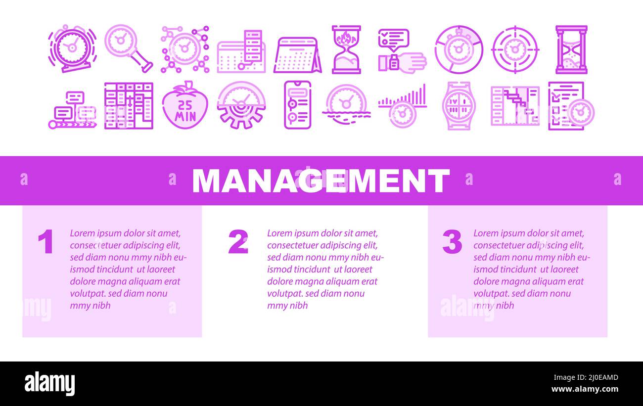 Time Management And Planning Landing Header Vector Stock Vector Image ...