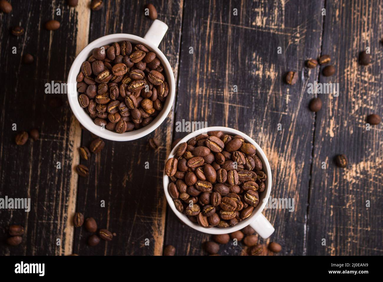 Coffee beans in a cups Stock Photo - Alamy