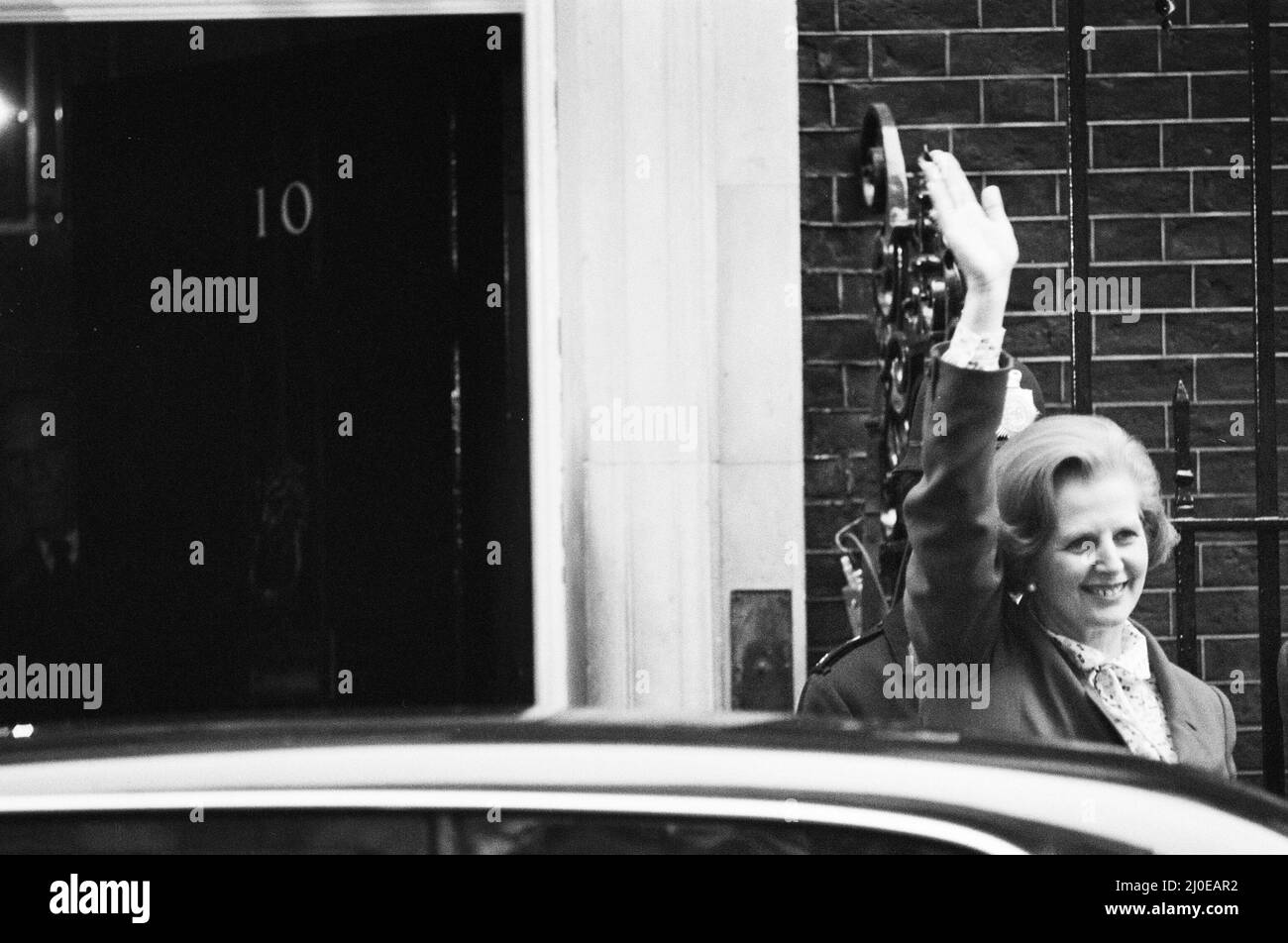Margaret Thatcher enters Number 10 Downing Street after her historic ...