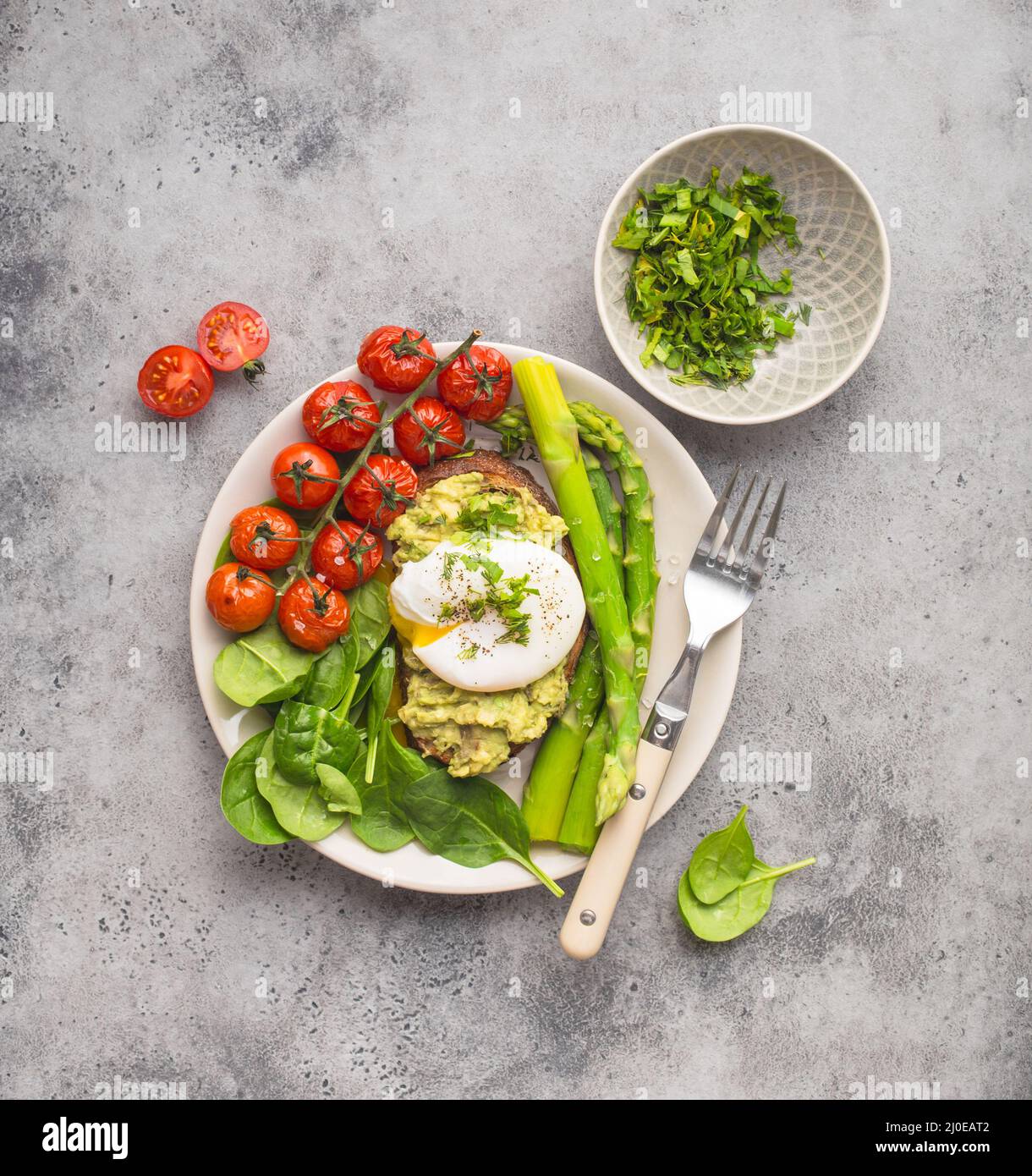 Healthy vegetarian meal plate Stock Photo - Alamy