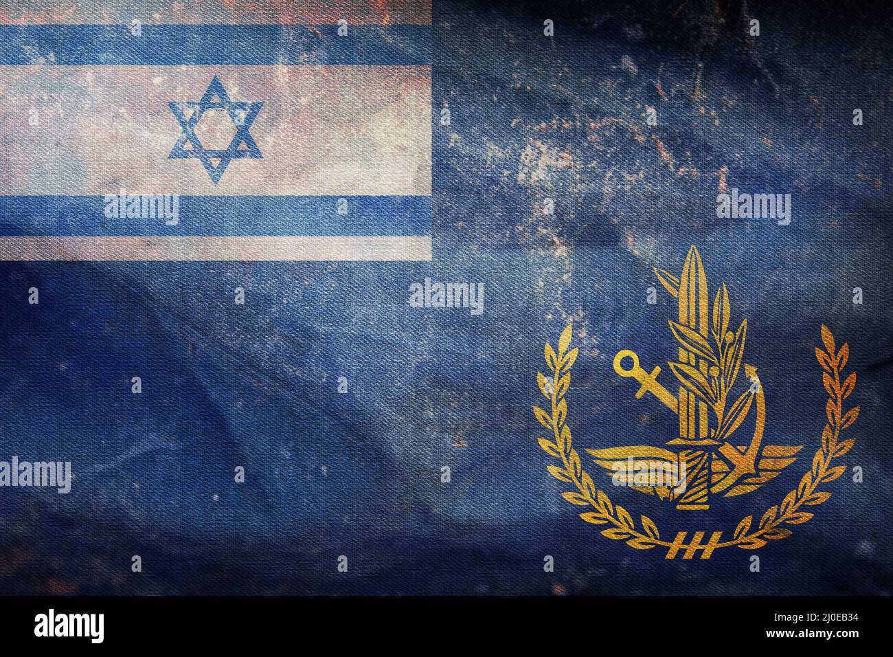 Top view of flag IDF Chief of Staff at Sea, Israel. retro flag with ...