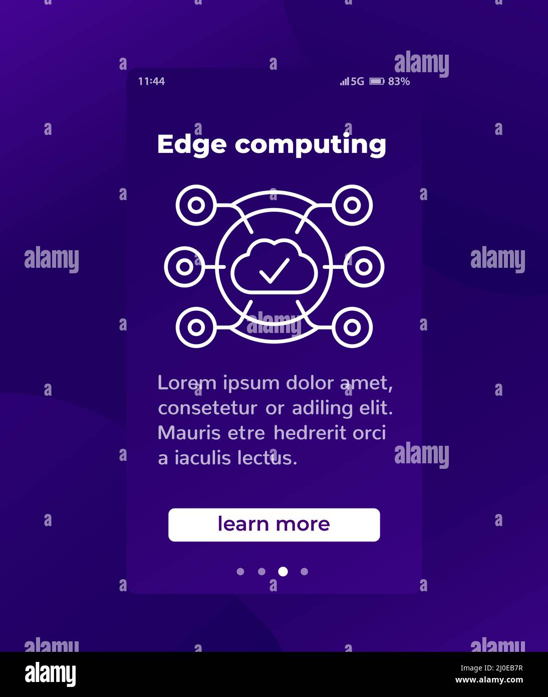 Edge computing mobile banner with line icon Stock Vector Image & Art ...