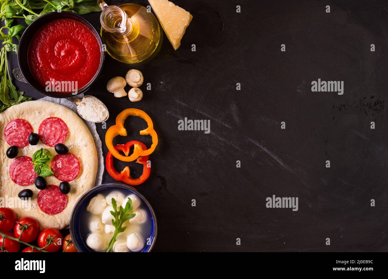 Pizza making background Stock Photo - Alamy