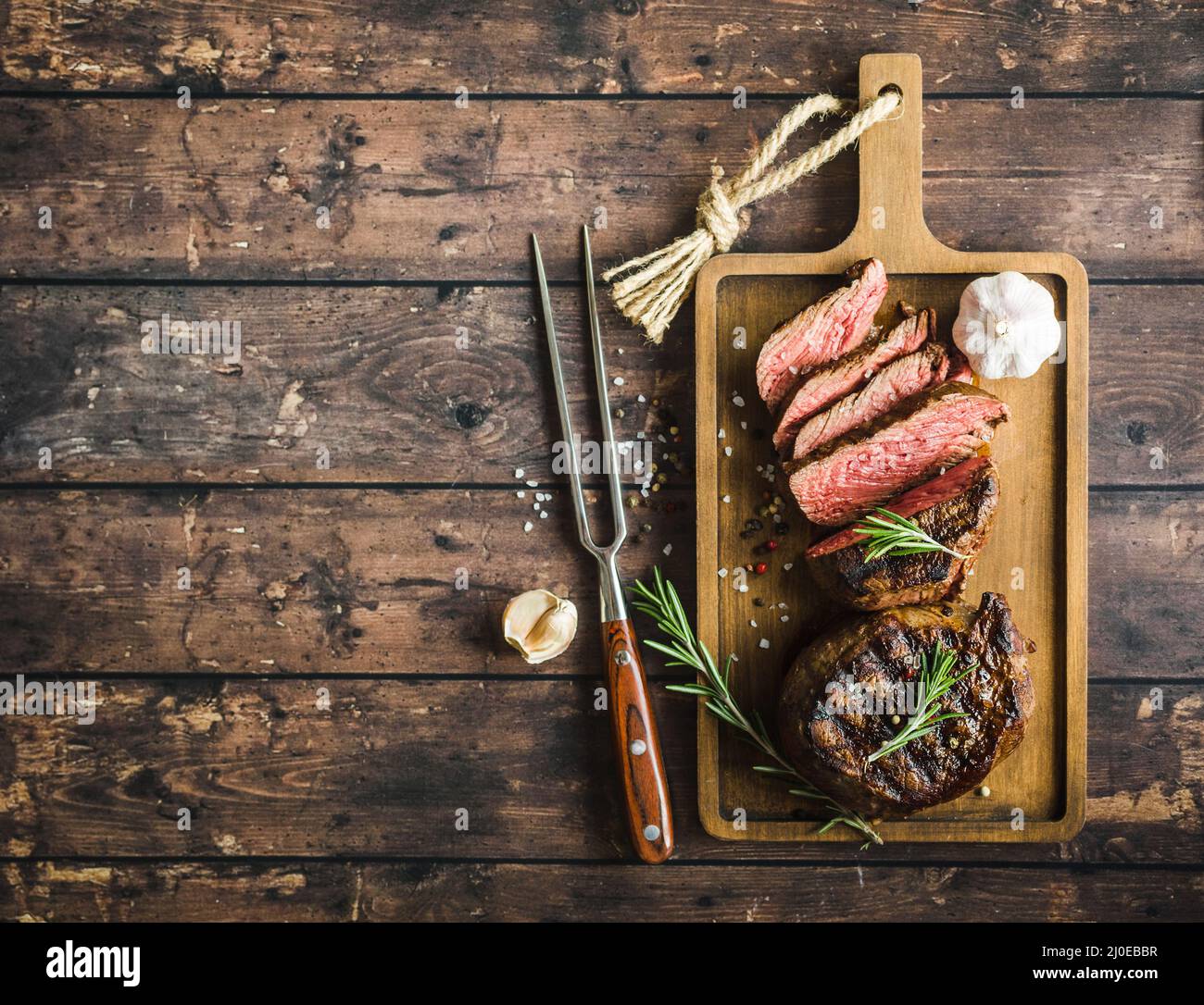 Grilled marbled meat steak Stock Photo - Alamy