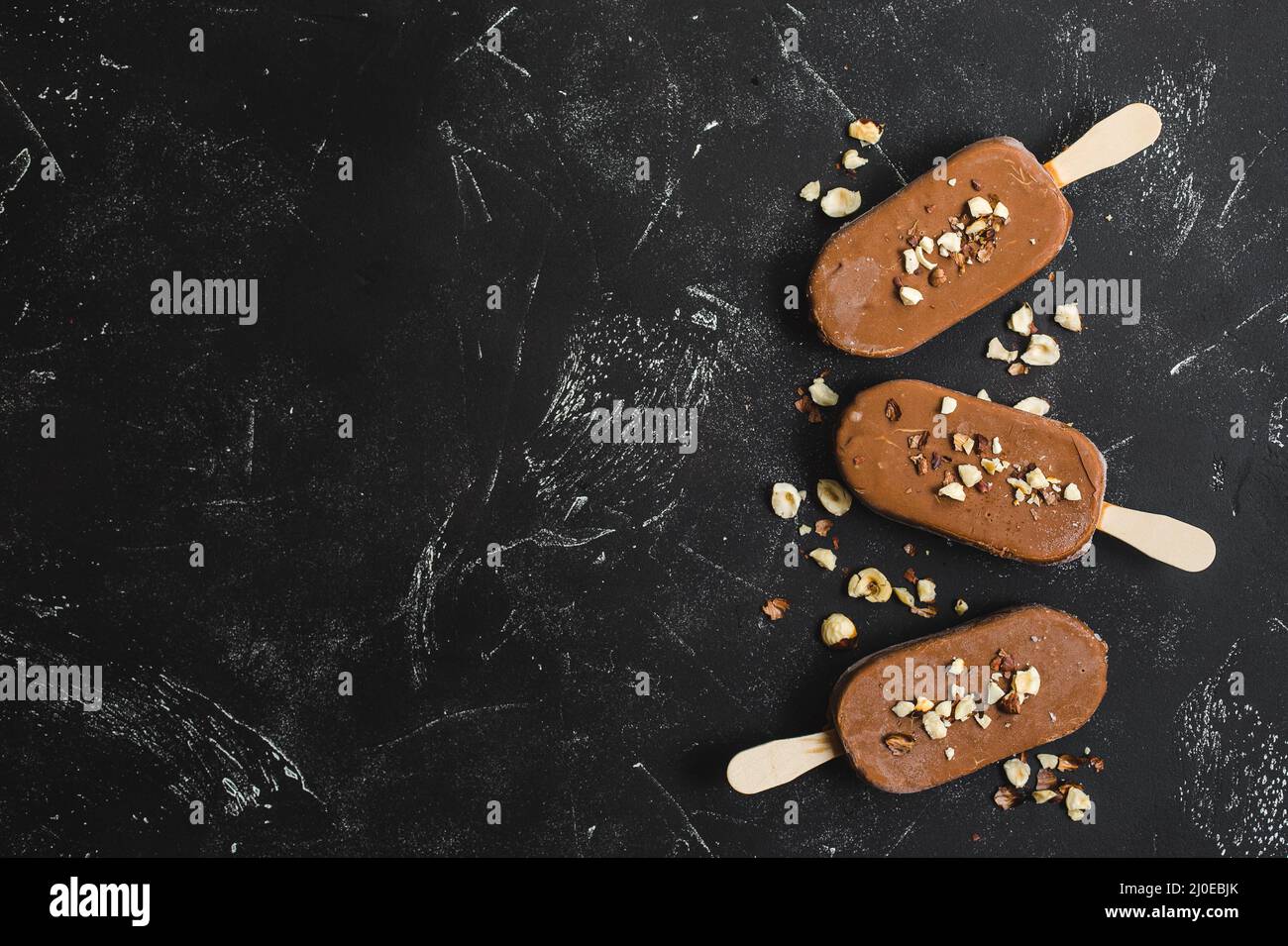 Chocolate ice cream popsicles Stock Photo - Alamy