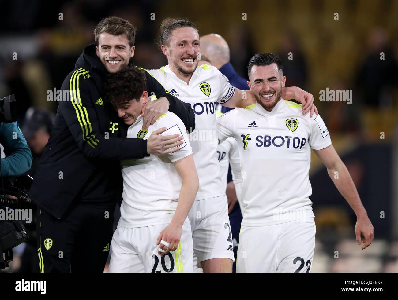 Left to right, Leeds United's Patrick Bamford, Daniel James, Luke ...