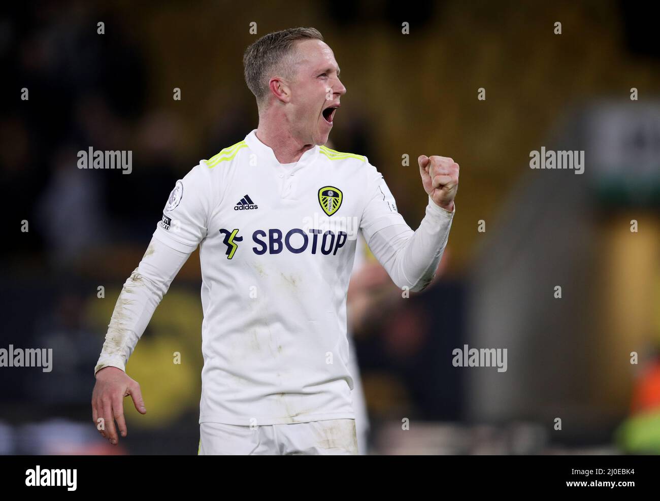Leeds United's Adam Forshaw celebrates at the final whistle after the ...