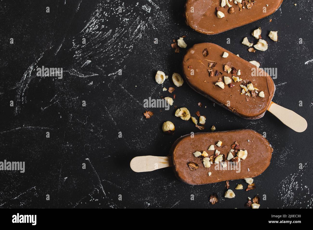 Chocolate ice cream popsicles Stock Photo - Alamy