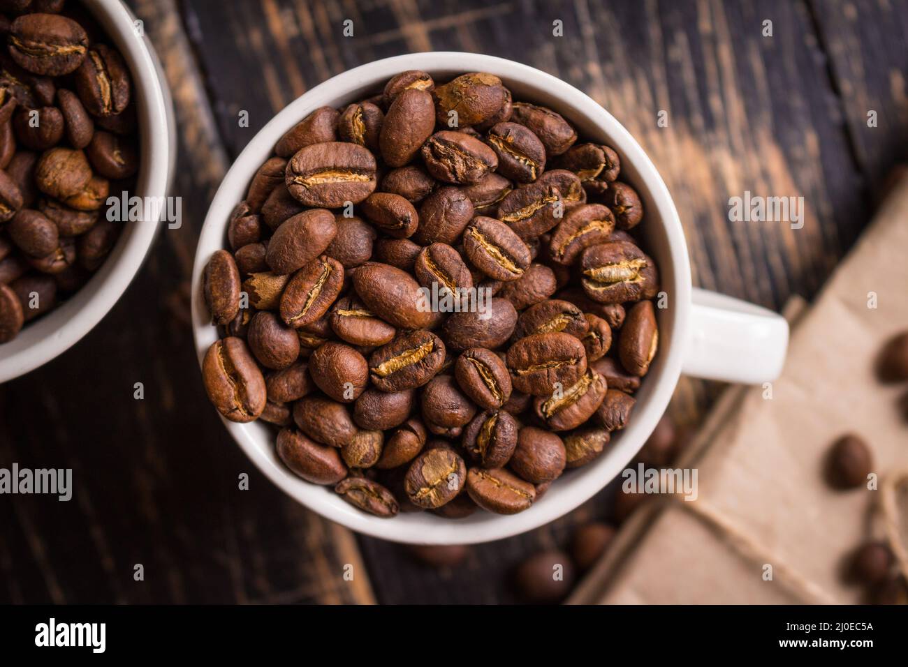 Coffee beans in a cups Stock Photo - Alamy