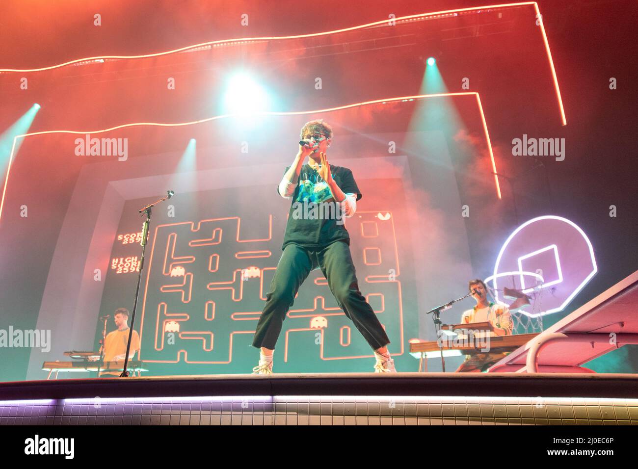 Edmund Irwin-Singer, Dave Bayley and Drew MacFarlane of Glass Animals ...