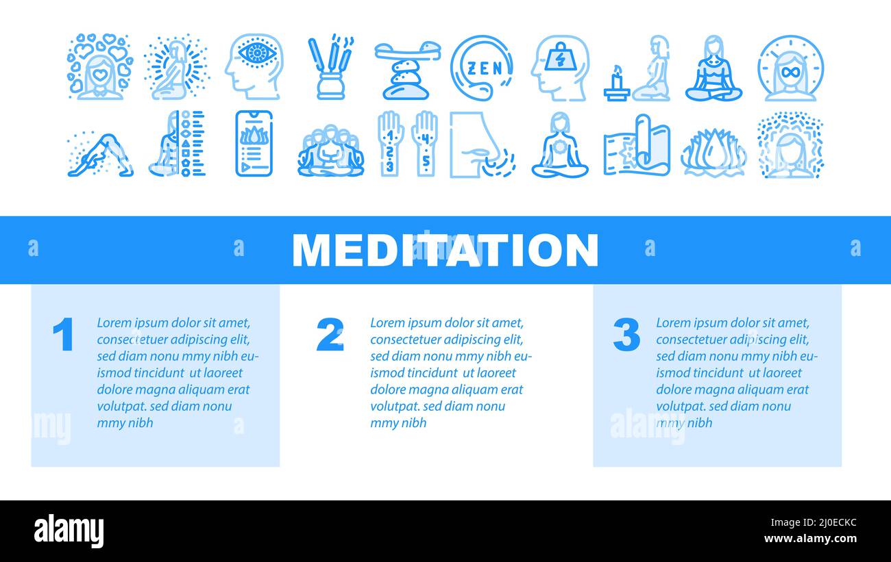 Meditation Wellness Occupation Landing Header Vector Stock Vector Image ...