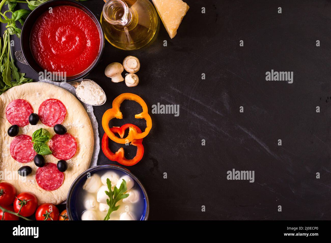 Pizza making background Stock Photo - Alamy