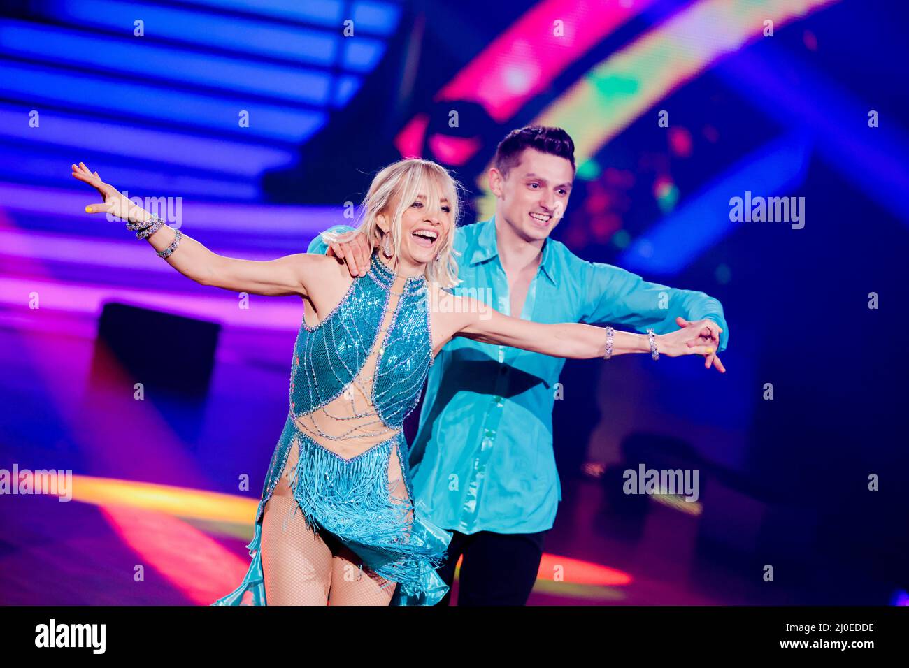 Cologne, Germany. 18th Mar, 2022. Janin Ullmann, actress, and Zsolt ...