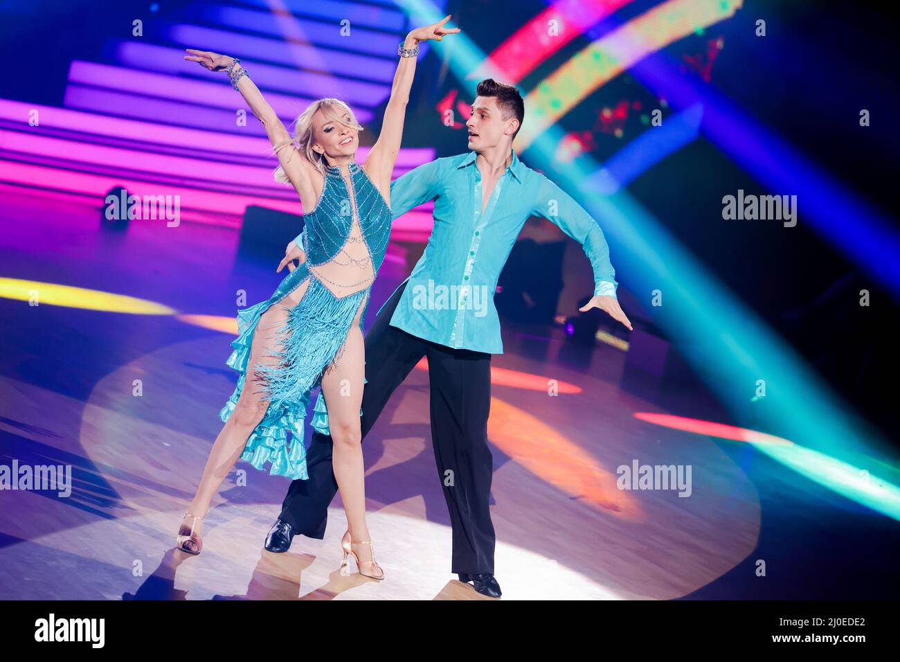 Cologne, Germany. 18th Mar, 2022. Janin Ullmann, actress, and Zsolt ...