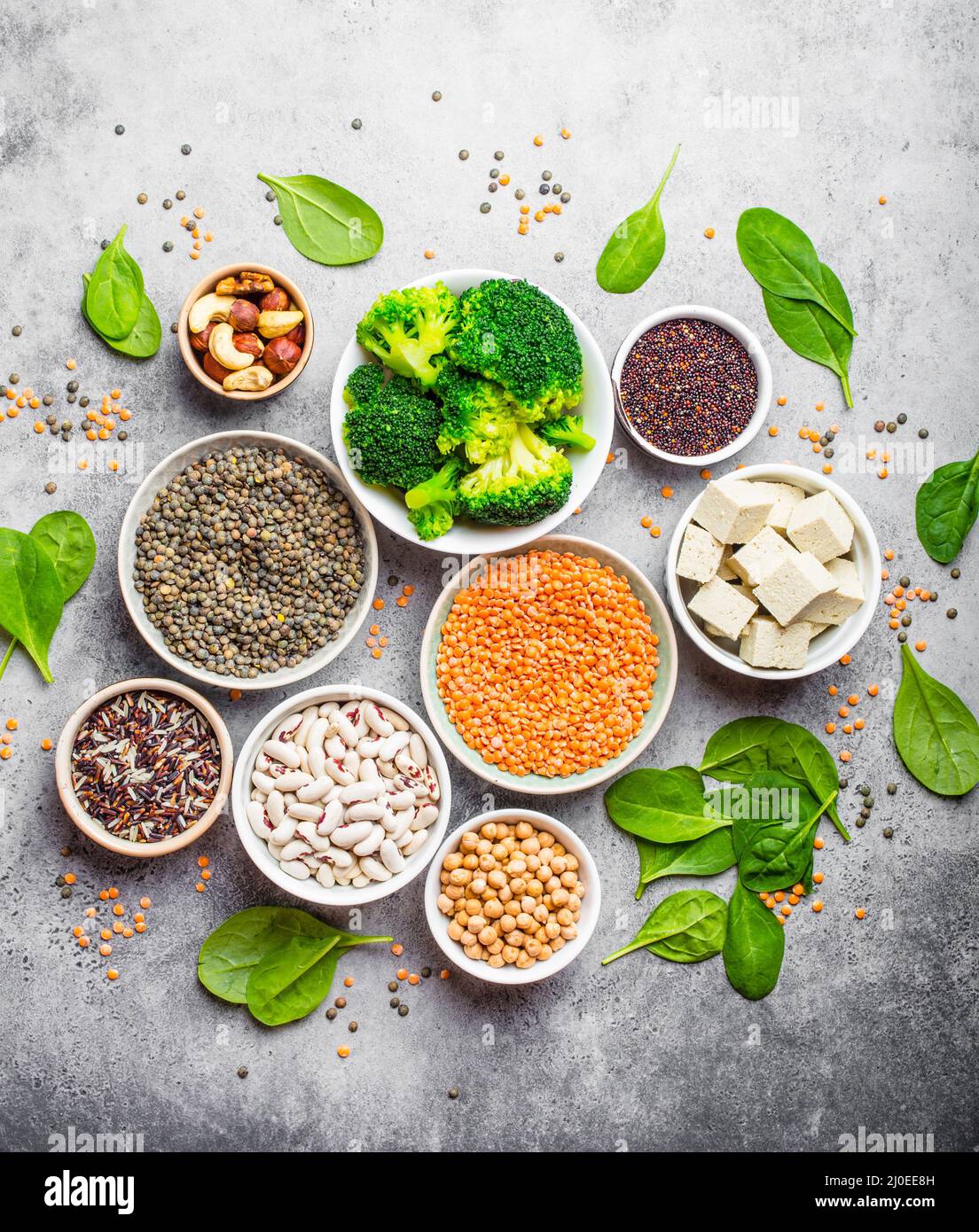 Vegan protein sources Stock Photo - Alamy