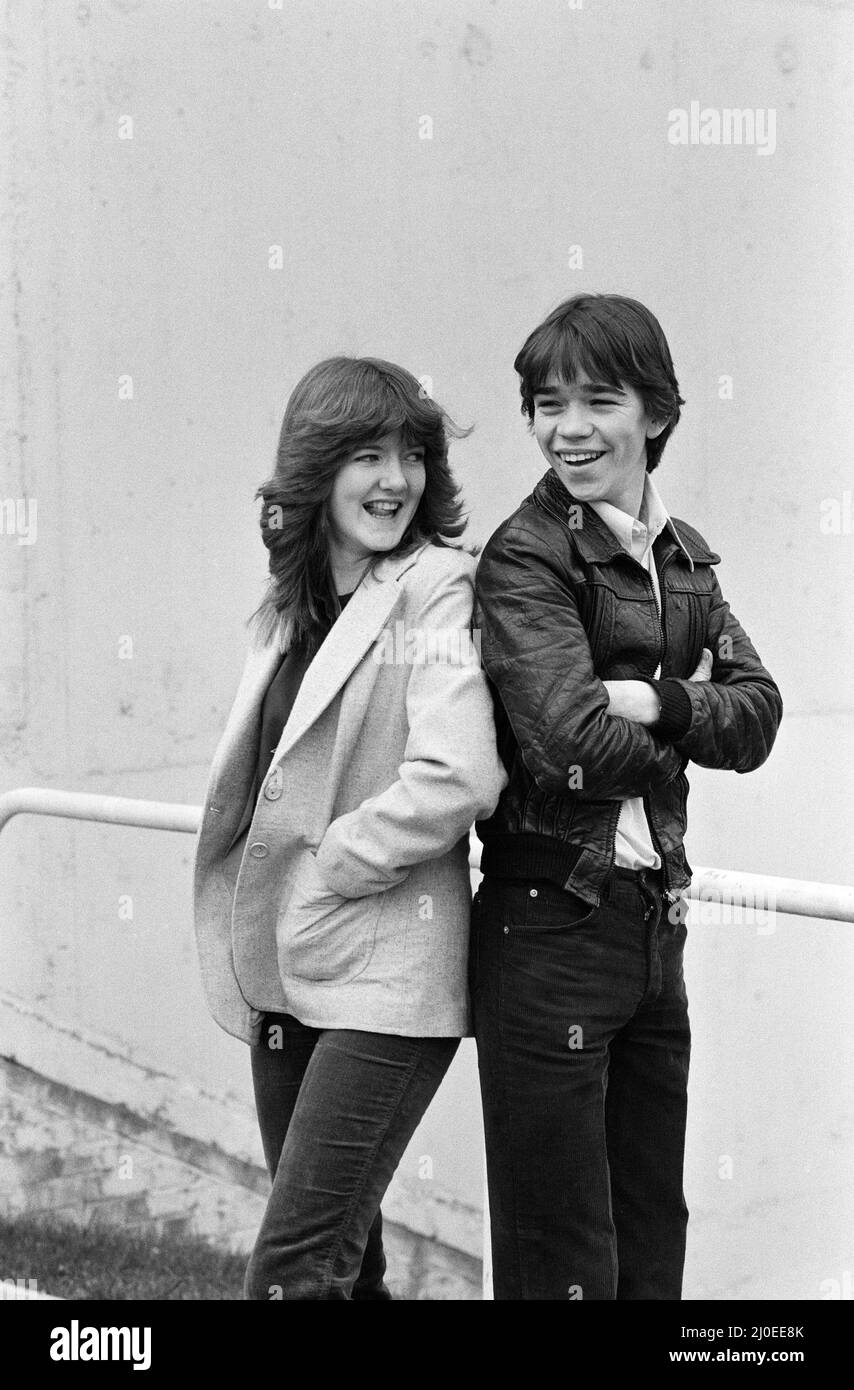 Stars of the BBC TV series "Grange Hill" Michelle Herbert, aged 15, who ...