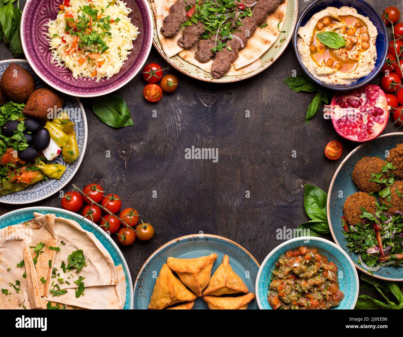 Arabic dishes background Stock Photo - Alamy