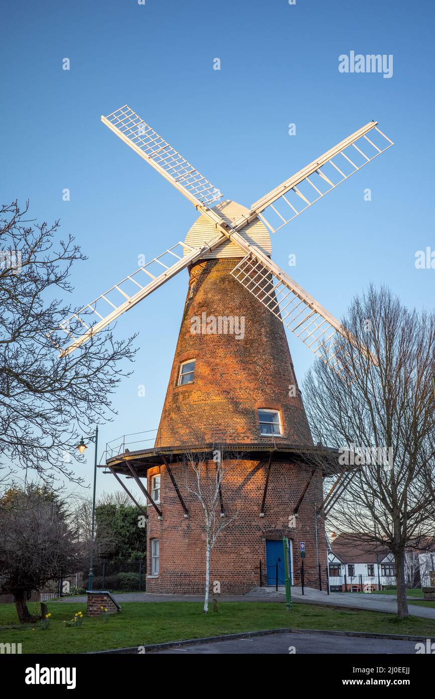 Rayleigh smock windmill, a Grade II listed building Stock Photo - Alamy