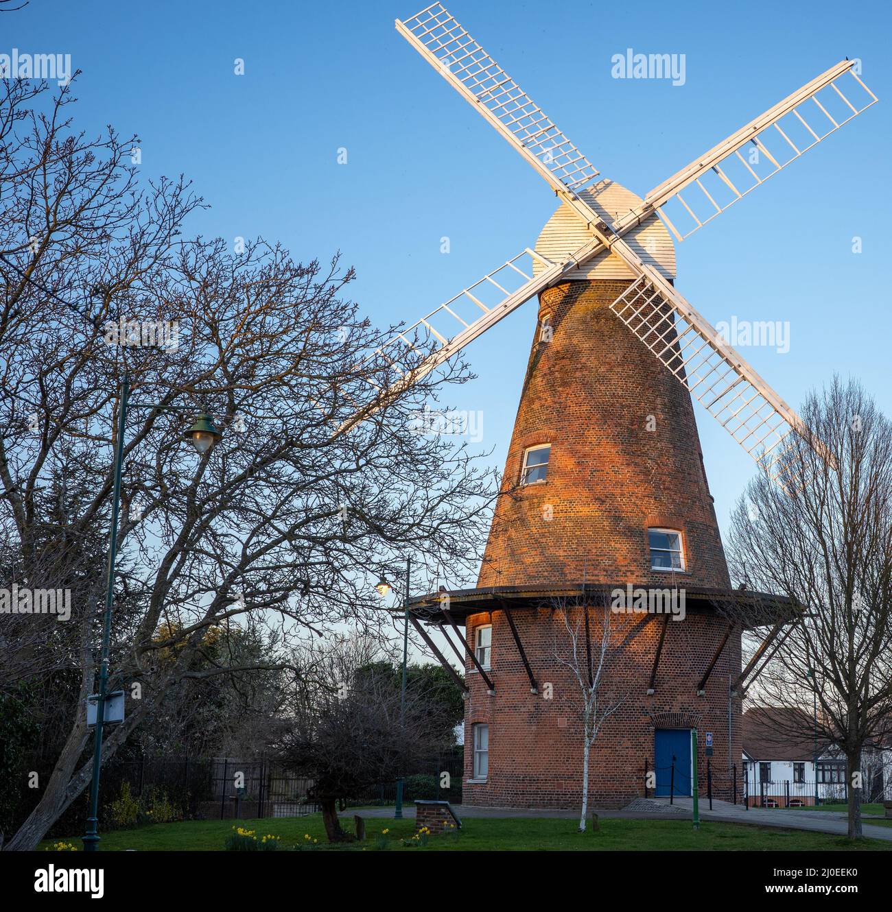 Rayleigh smock windmill, a Grade II listed building Stock Photo - Alamy