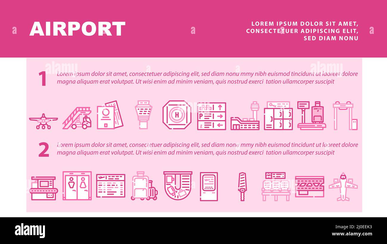 Airport Electronic Equipment Landing Header Vector Stock Vector Image ...