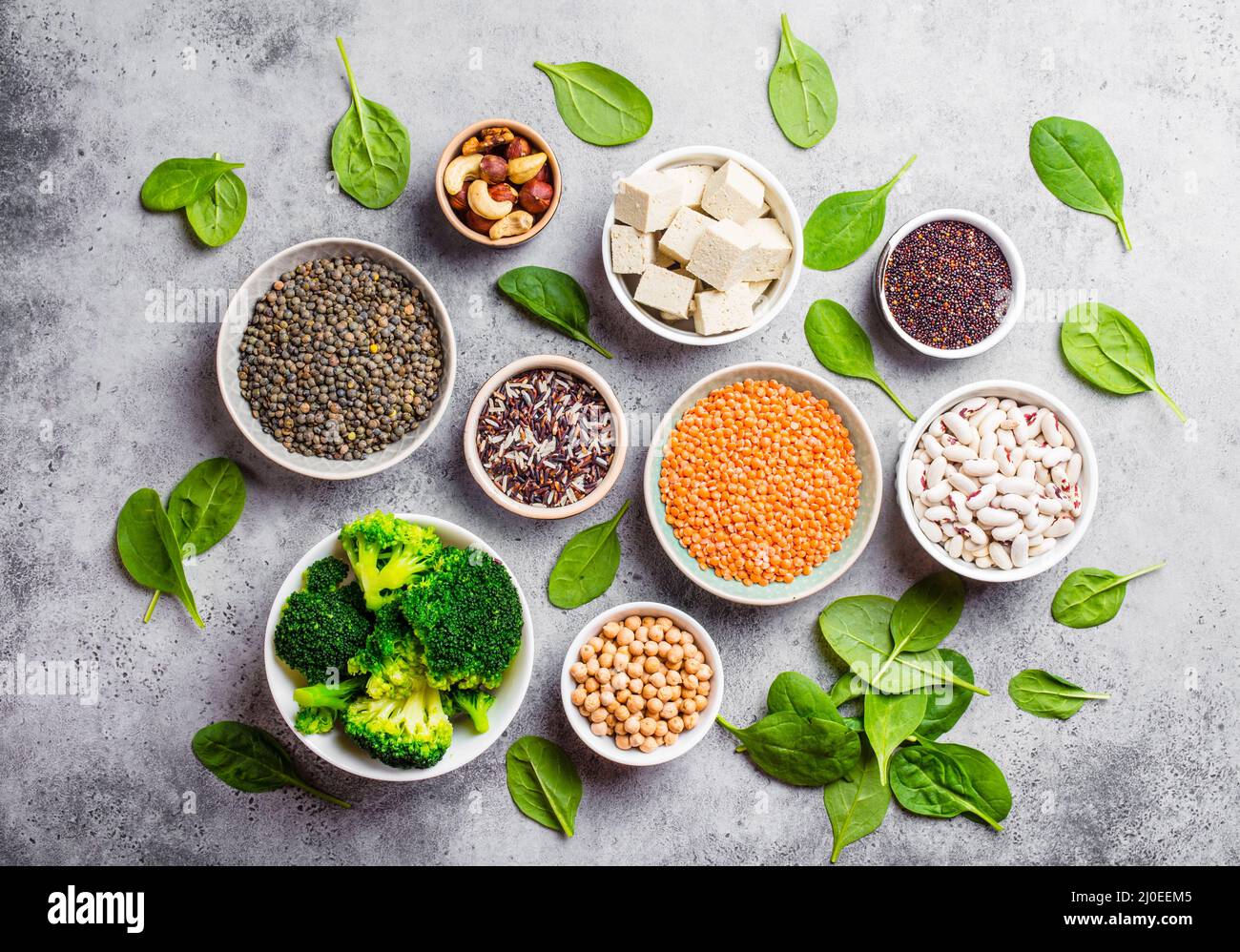Vegan protein sources Stock Photo - Alamy