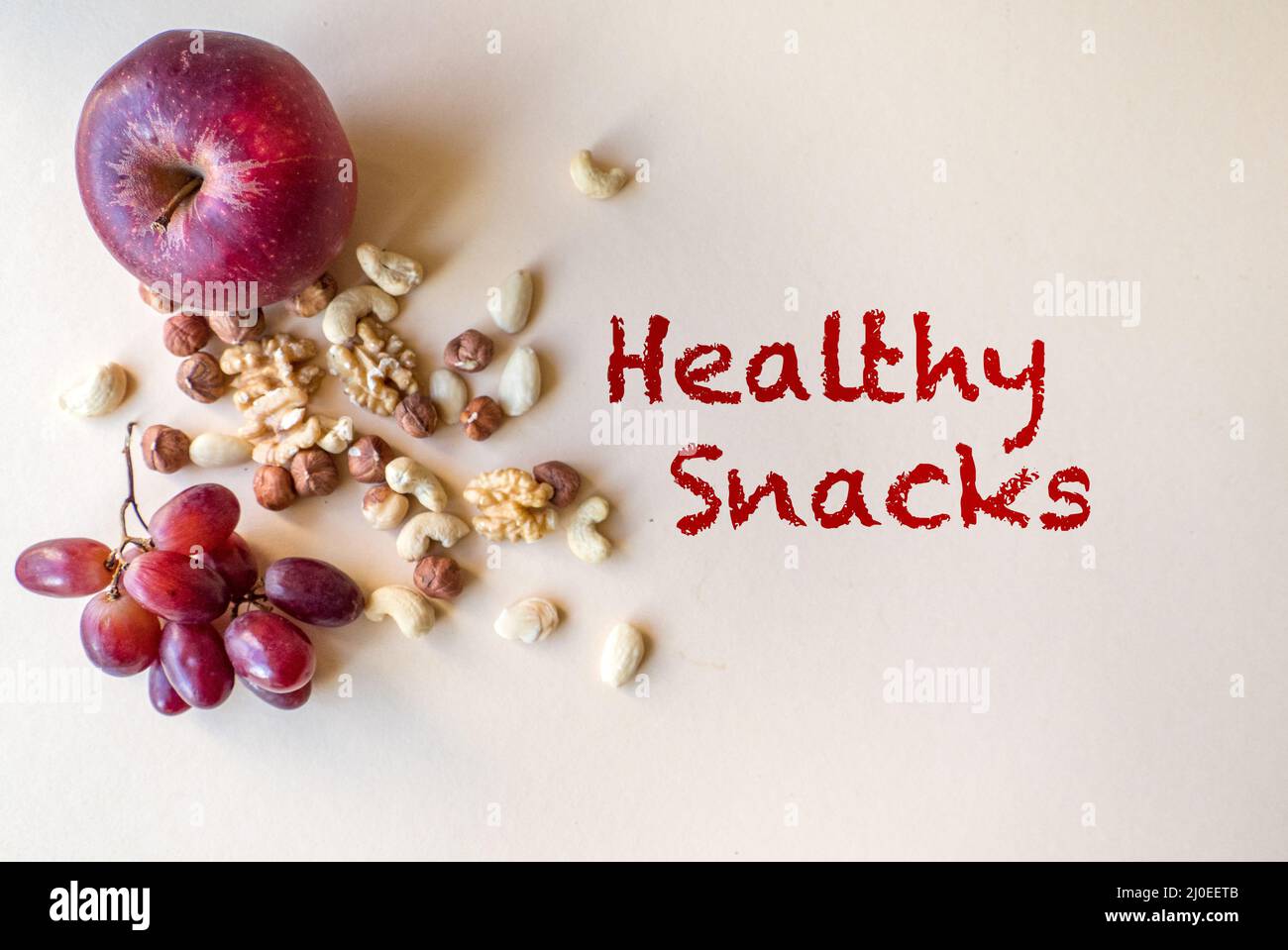 Healthy natural, organic snacks, various nuts, like walnuts, cashews ...