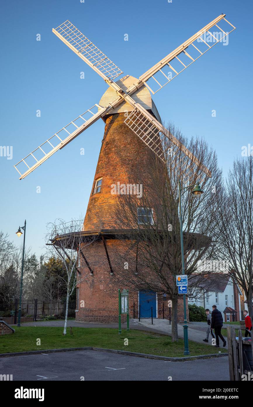 Rayleigh smock windmill, a Grade II listed building Stock Photo - Alamy