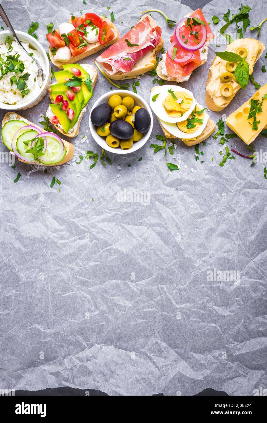 Sandwiches set background Stock Photo - Alamy
