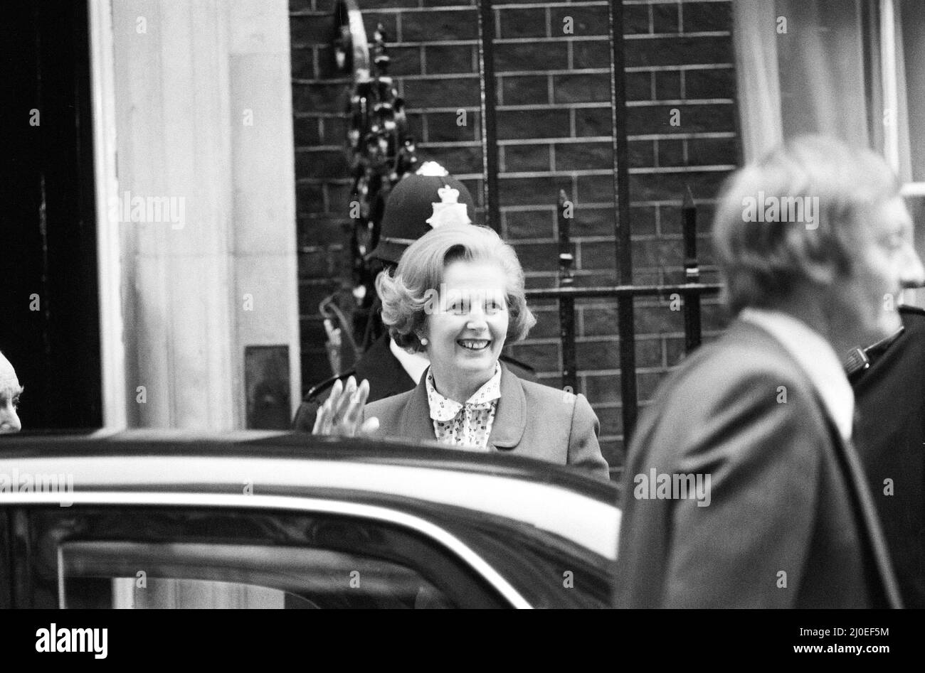 Margaret Thatcher enters Number 10 Downing Street after her historic ...
