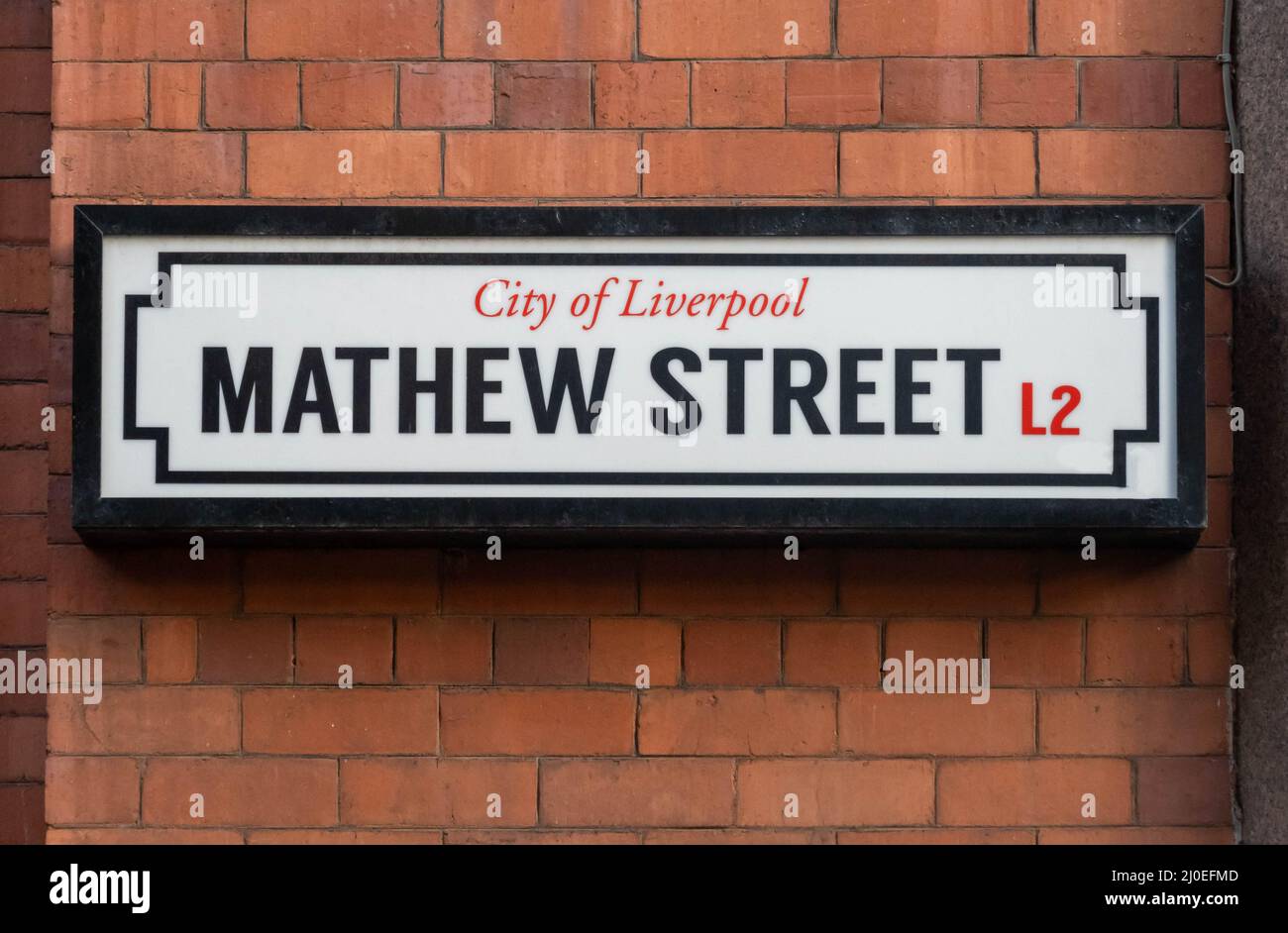 Mathew Street L2 City of Liverpool sign Stock Photo - Alamy