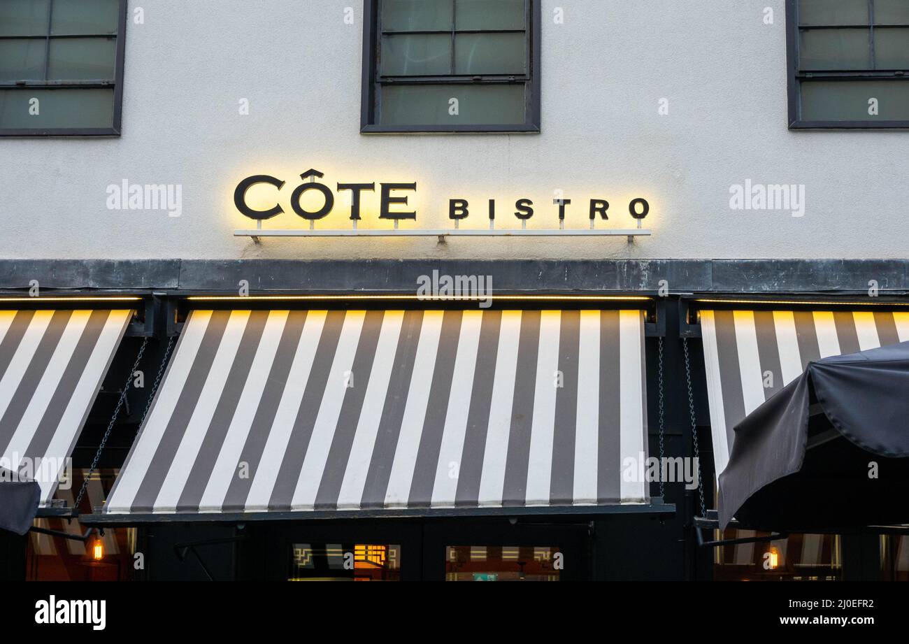 Cote Bistro entrance sign in Liverpool City Centre Stock Photo - Alamy