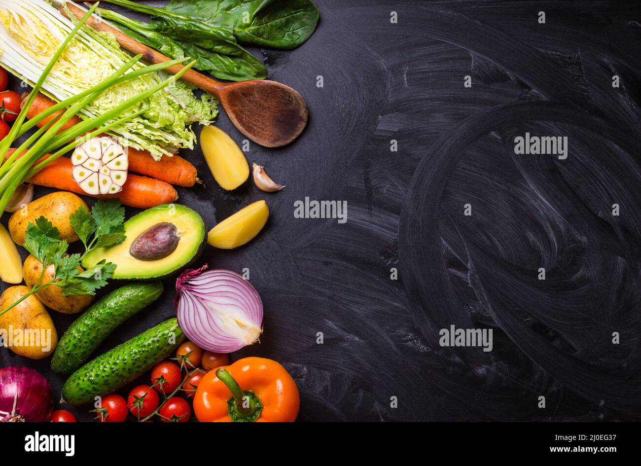 Food frame with vegetables Stock Photo - Alamy