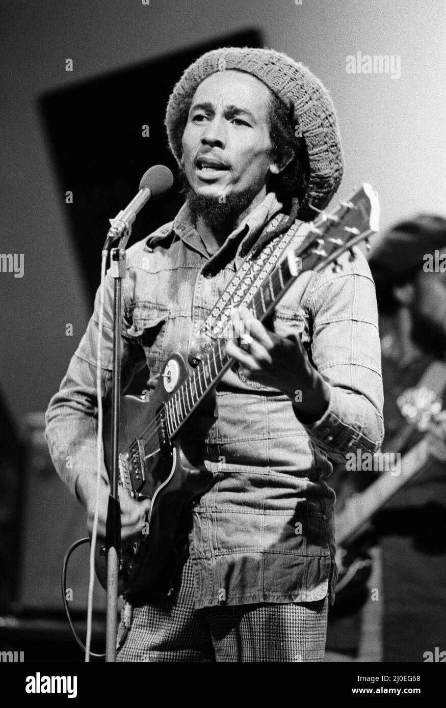 Jamaican singer Bob Marley seen here performing in London. Marley is a ...