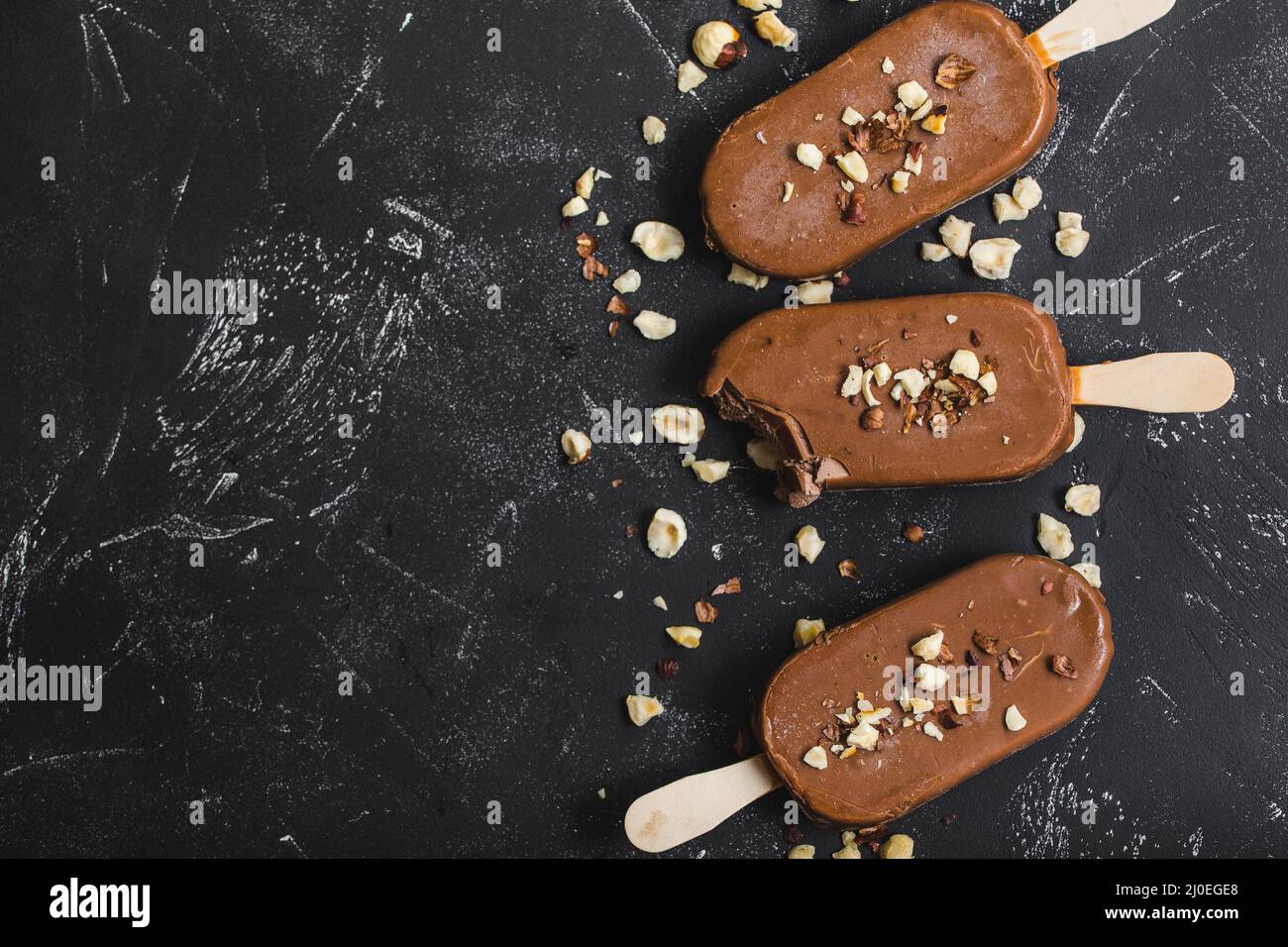 Chocolate ice cream popsicles Stock Photo - Alamy