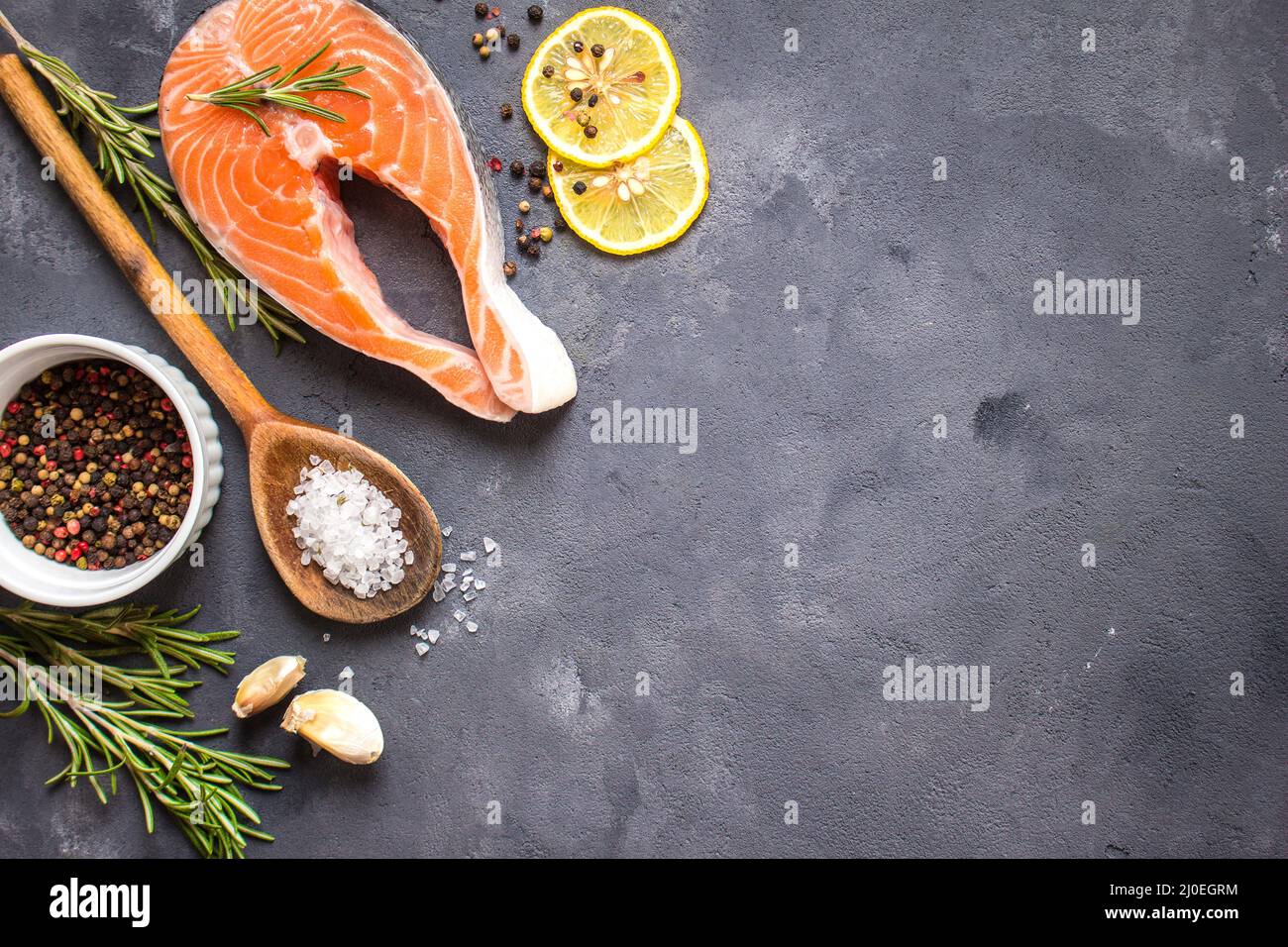 Raw fish steak set hi-res stock photography and images - Alamy