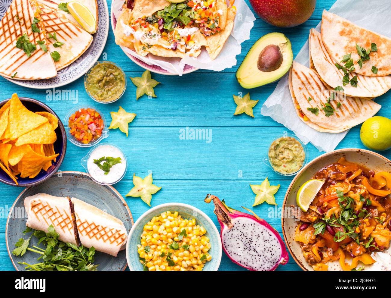 Mexican food background Stock Photo - Alamy