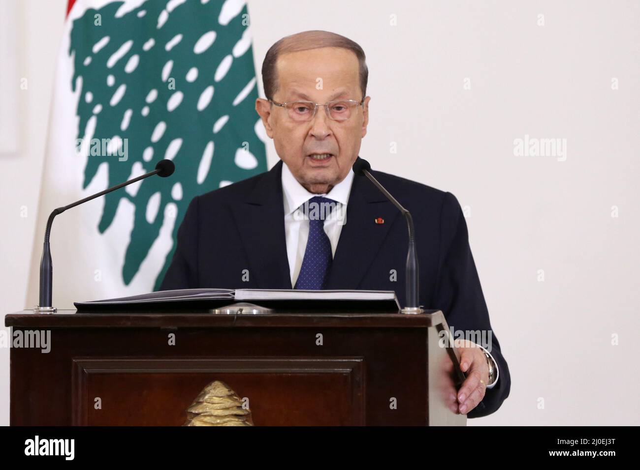 President of Lebanon Michel Aoun Stock Photo - Alamy