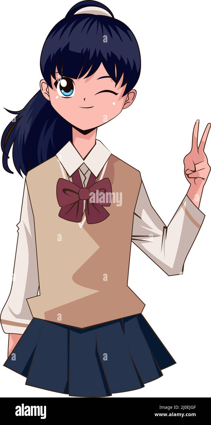 gorgeous anime girl Stock Vector Image & Art - Alamy