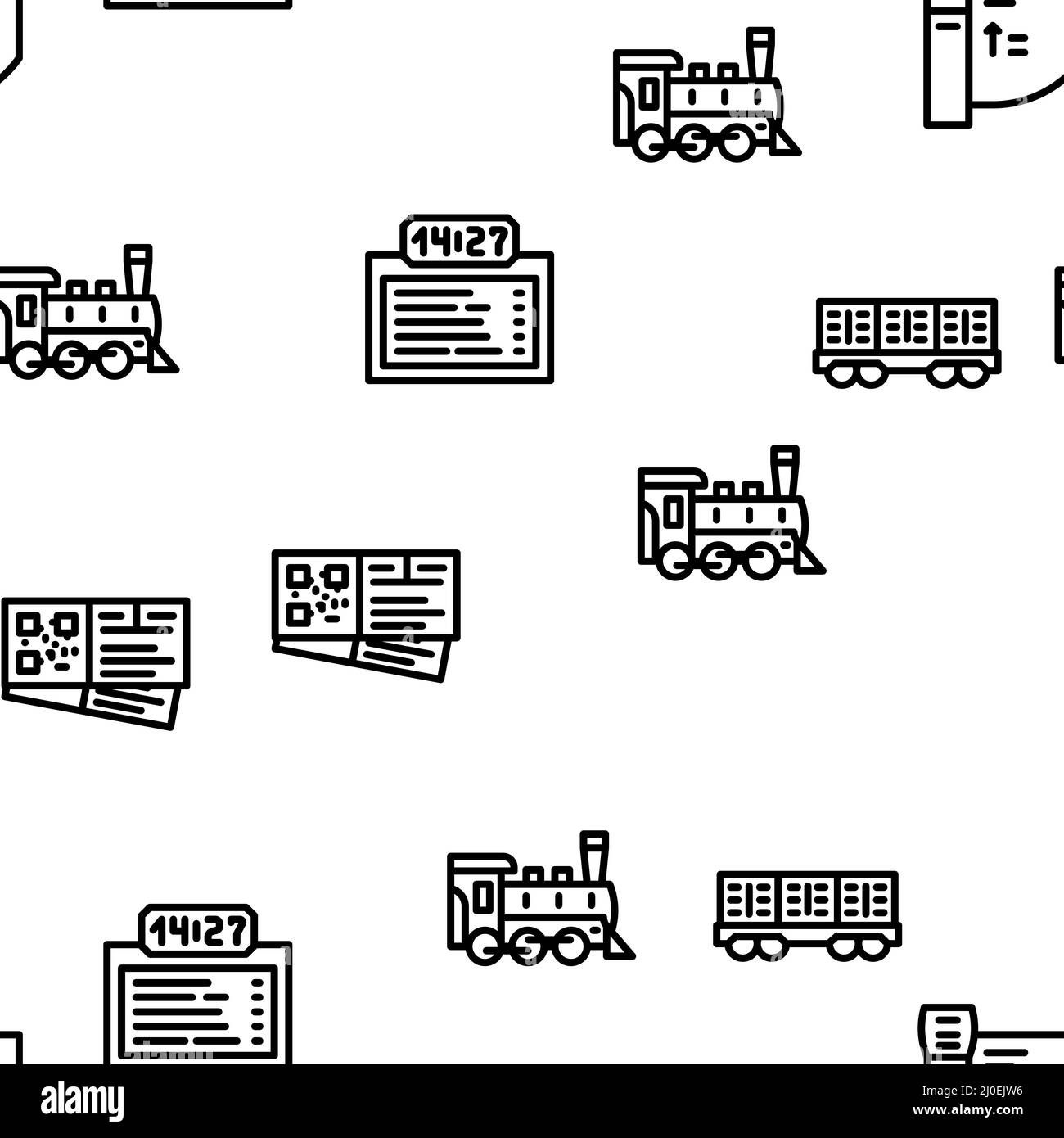 Railway Train Transportation Vector Seamless Pattern Stock Vector Image ...