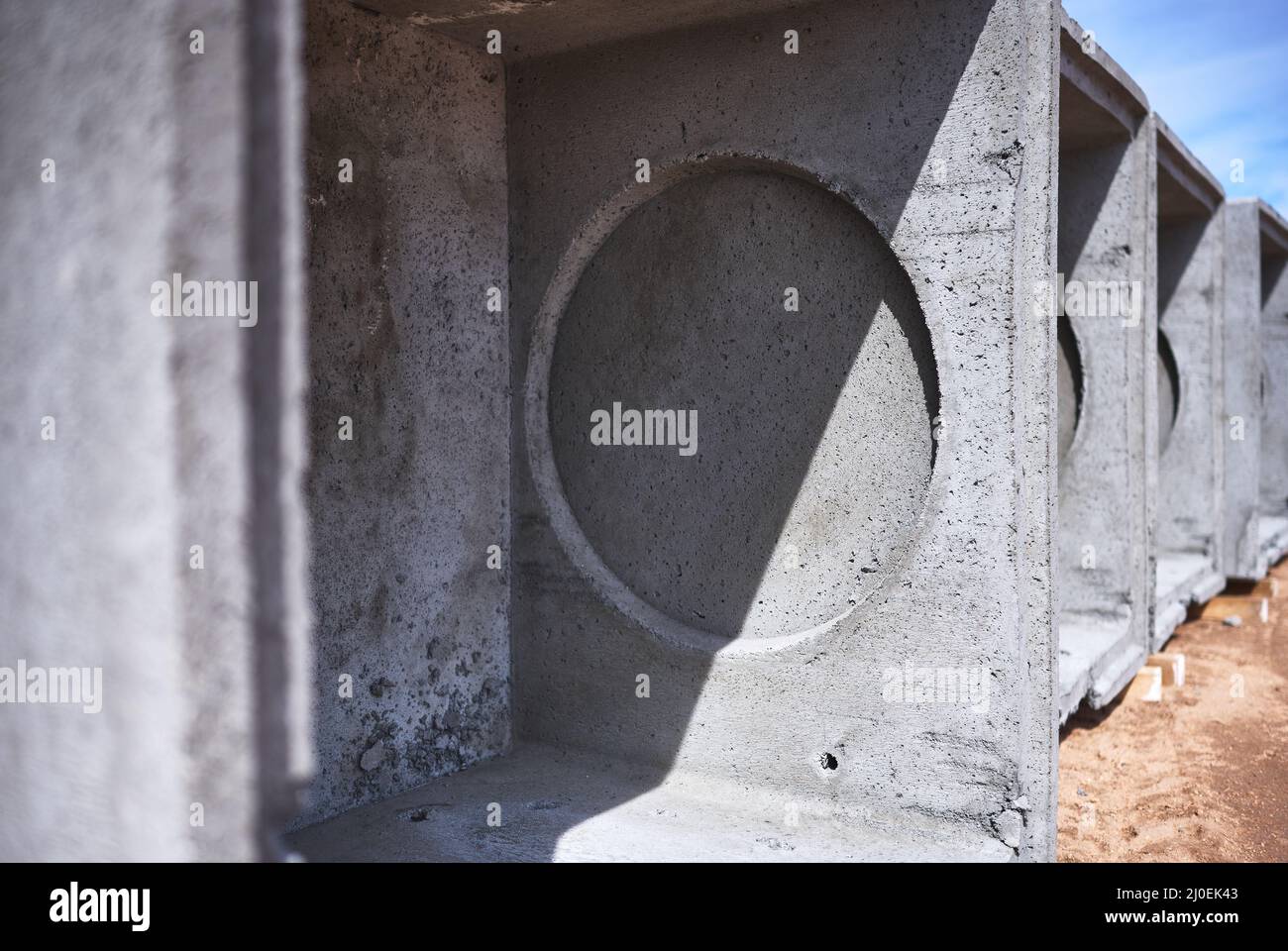 detail of concrete modules for motorway construction Stock Photo - Alamy
