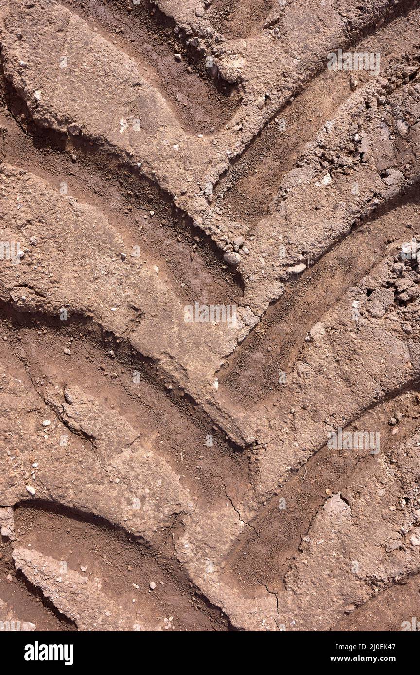 detail of a wheel track of a tractor or heavy machinery Stock Photo - Alamy